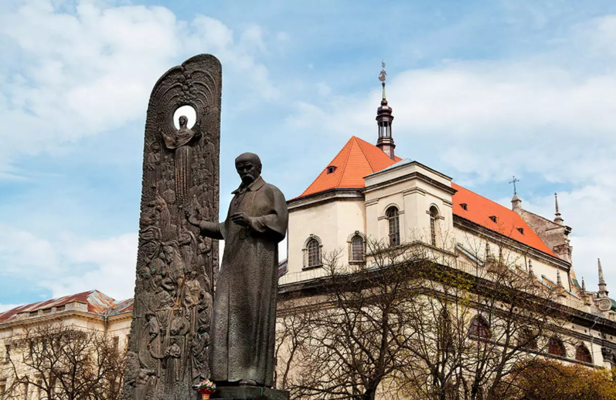 Monumento al Taras Shevchenko, Lvivo, Ukrainio, Eŭropo