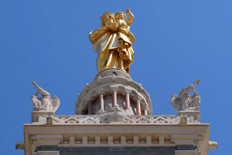 Basilica Notre Dame de la Gard, Marseille, Provence, Frakkland, Evrópa