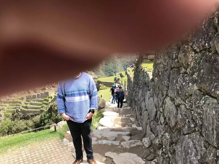 Fader fotograferade mig till Machu Picchu