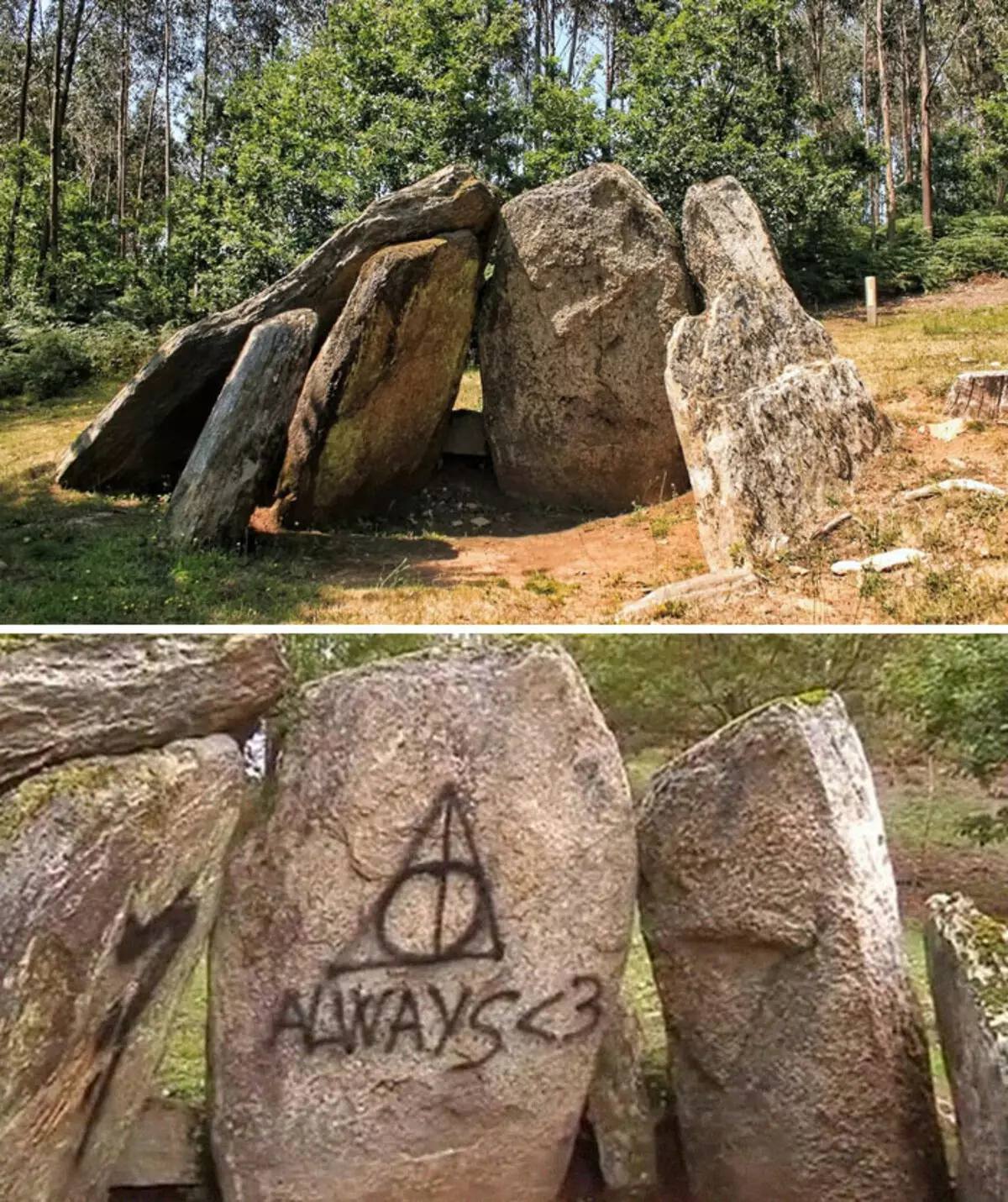 Mormântul vechi de 2000 de ani din Spania este stropit graffiti cu referire la Harry Potter.