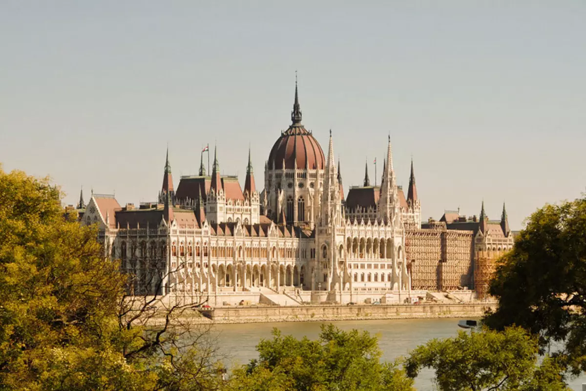 Costruzione del Parlamento ungherese, Budapest, Ungheria, Europa