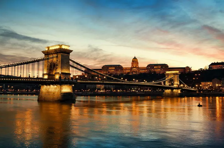 Chain Bridge of Sechi, Búdapest, Ungverjaland, Evrópa