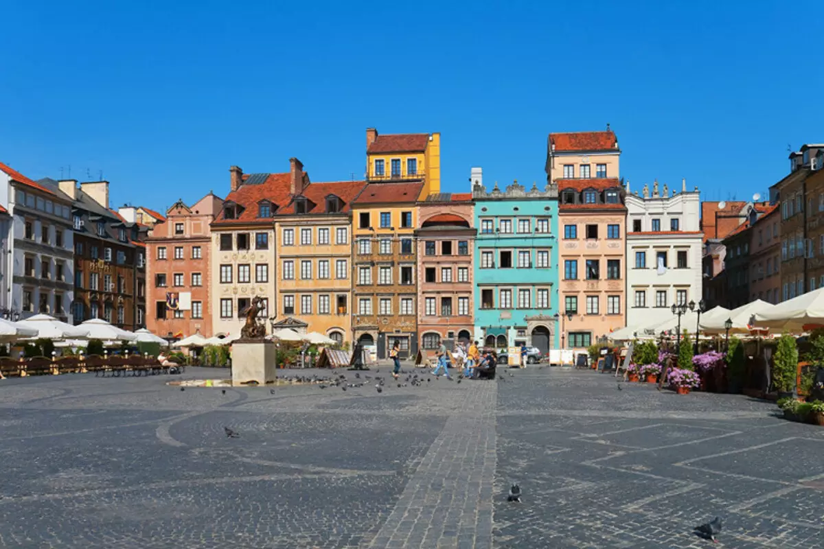 Ahịa Square nke Old Town, Warsaw, Poland, Europe