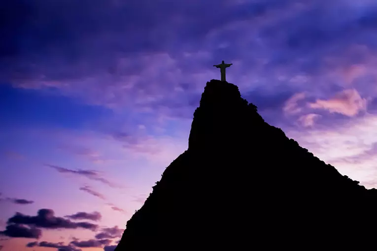 Patung Christ-Riteremer Mount Corcovado, Rio de Janeiro, Brazil, Amerika Selatan