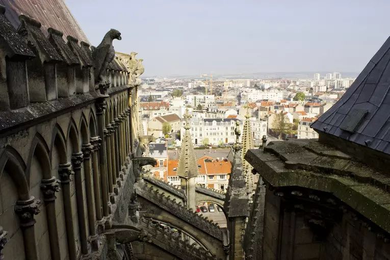 Cathedral ntawm nore Dame hauv Reims, Reims, Champagne Ardennes, Fab Kis, Europe