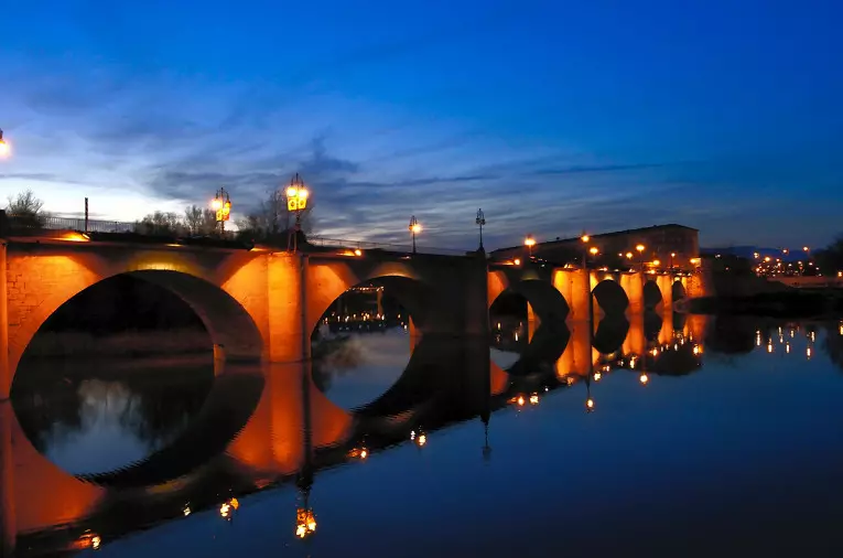 Stone Bridge, Logrono, La Rioja, Hispania, Ulaya