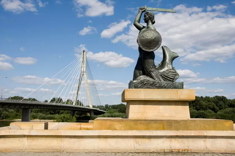 Monumento a Fountain Sirenski, Varsovia, Polonia, Europa