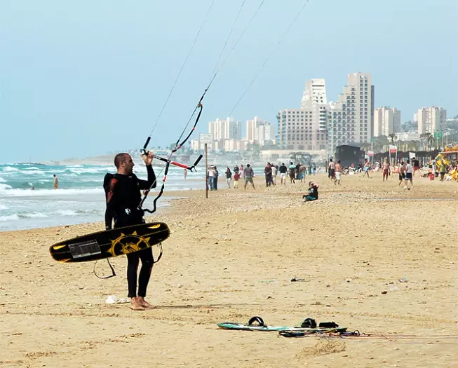 DADA-strannen en Zamir, Haifa, Israel, Midden-Easten