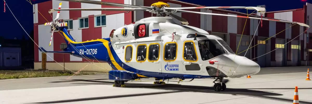 Gazprom Avia og Kuehne + Nagel leverede levering af tre helikoptere til Sakhalin-2 produktionsplatform