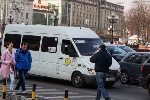 Pengawal sendiri: Di ​​Kaliningrad, seorang penumpang dengan anjing di tangannya tidak melepaskan masuk ke minibus