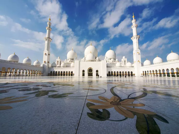 Witte Sheikh Zaid moskee, Abu Dhabi, Abu Dhabi, Uae, Midden-Easten