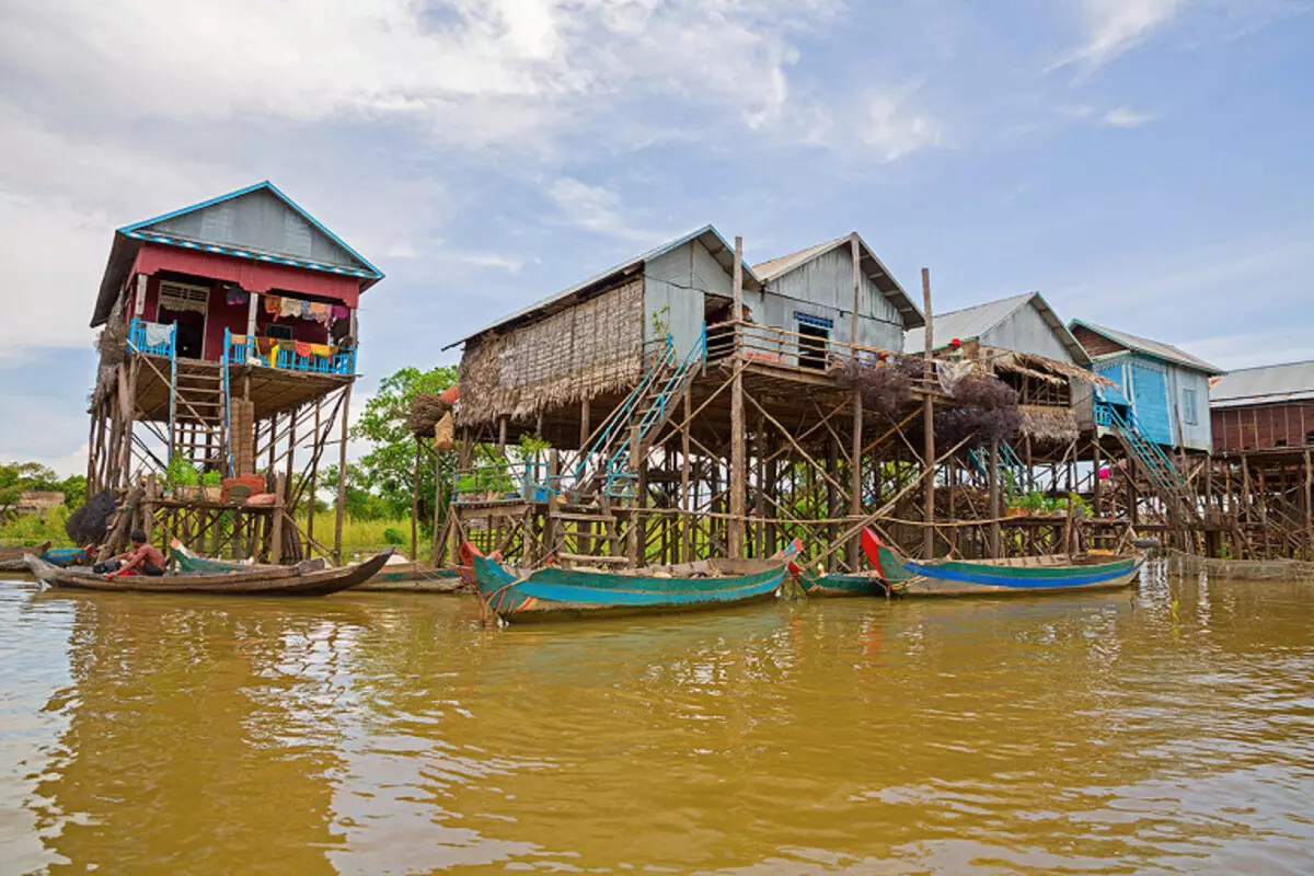 Jezero Tonleshap, SiemReap, Kambodža, Azija