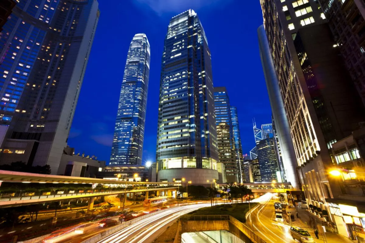 Skyscraper IFC Raiff, Hong Kong, Asia.