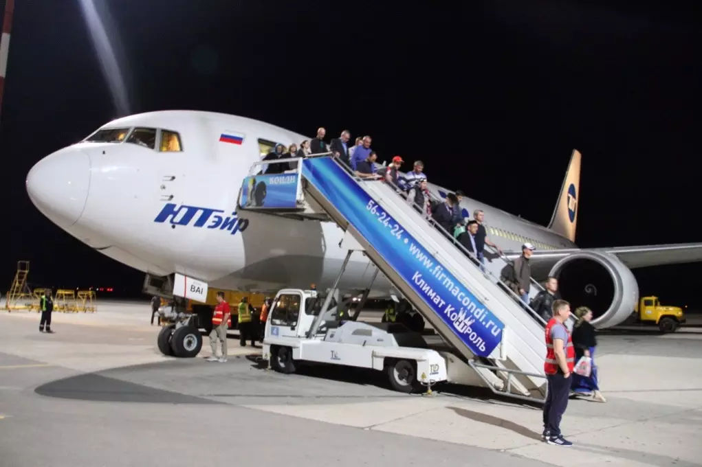 حصل مطار مخاتشكالا على أول طائرة عريضة للجسم