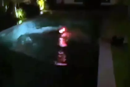 Na Bali, goli turisti so skočili v bazen na skuterju in udarili v video
